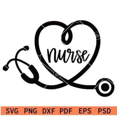 Nurse inside stethoscope heart symbol SVG, Nurse Love SVG, Nurse Week svg