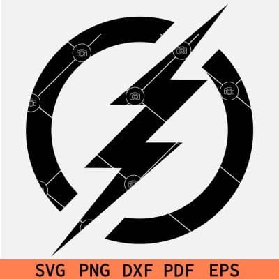 The Flash Logo SVG, Super Hero Flash Logo SVG, Lightning Vector SVG