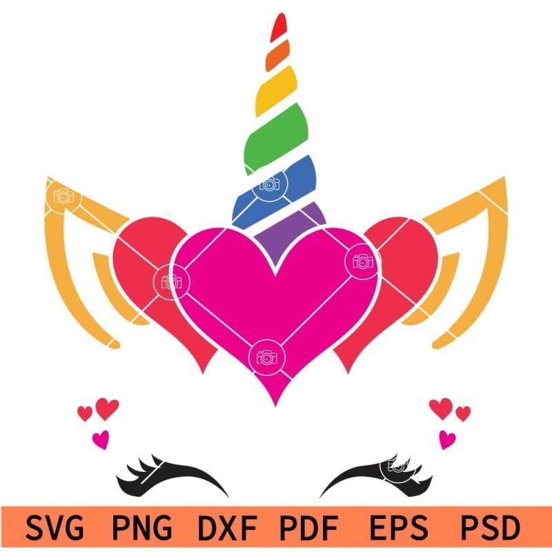 Unicorn Heart Symbol SVG, Heart symbol SVG, Love unicorn SVG