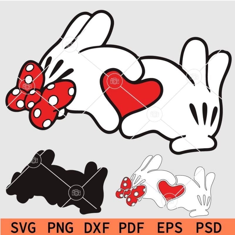 Valentine Disney Hands Outline SVG, Disney Hands Valentine Line Art SVG ...