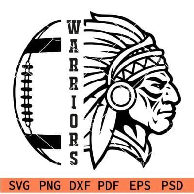 Warriors football SVG, Warriors Football Monogram SVG, American ...