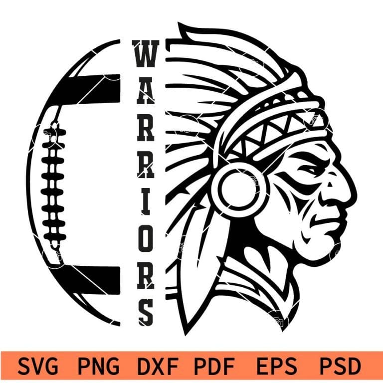 Warriors football SVG, Warriors Football Monogram SVG, American ...