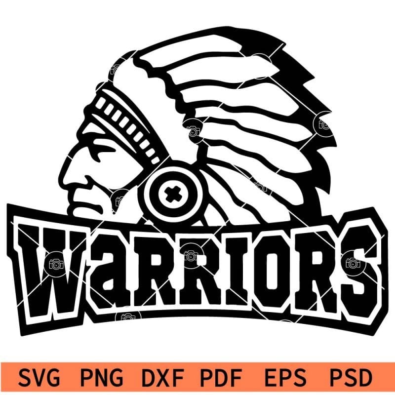 Warriors Logo Monogram SVG, Warriors football SVG, Warriors head ...