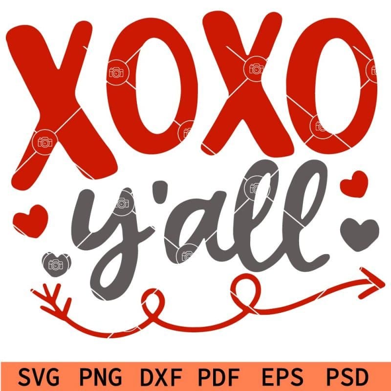 XOXO red SVG, Xoxo Heart SVG, Hugs and Kisses xoxo SVG, Valentine’s day Svg