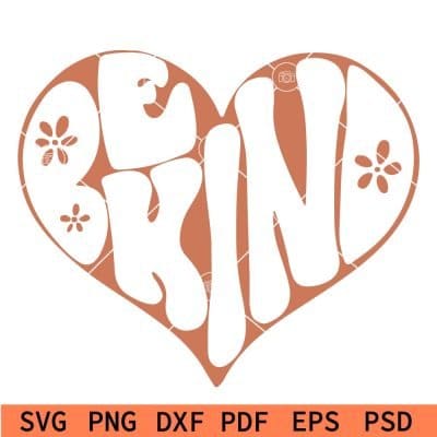 Be kind heart symbol svg, Kindness SVG, Floral Be Kind Heart Symbol SVG