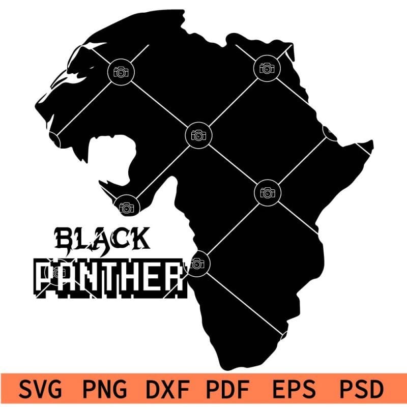 Aggressive Panther African Map SVG, Wakanda SVG, Black Panther Africa ...