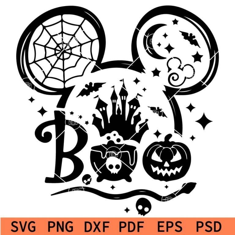 Mickey Mouse Halloween Bat Silhouette SVG, Disney Bat Vector SVG