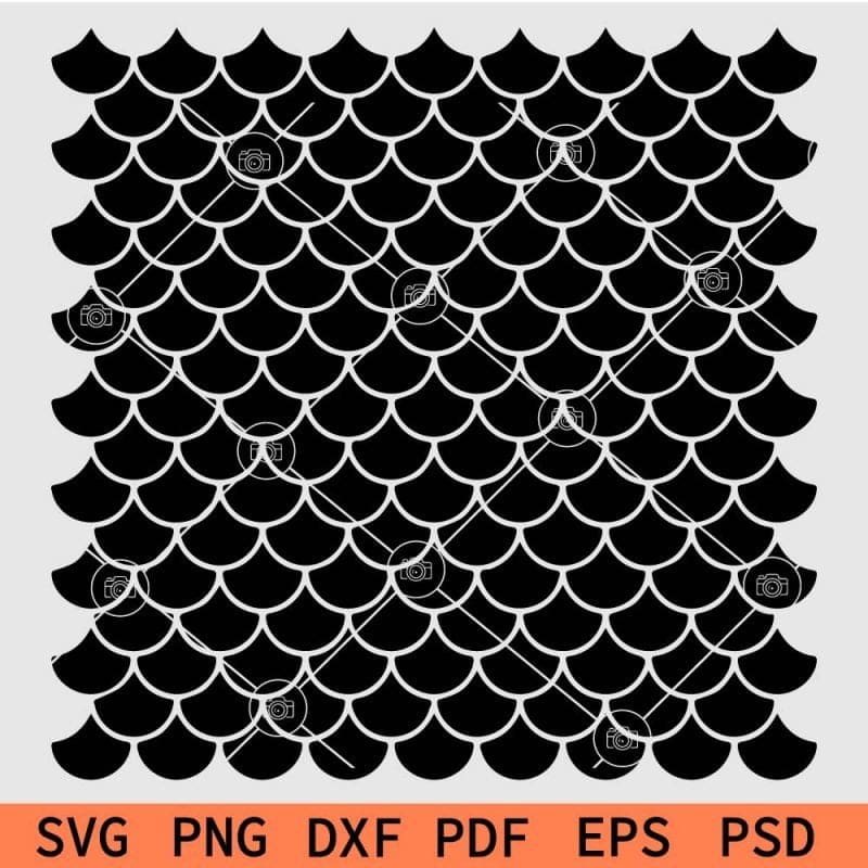Mermaid Pattern Block SVG, Mermaid Checkered SVG Black, Black Mermaid ...