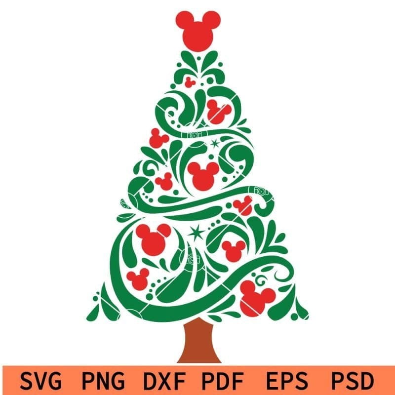 Mickey christmas tree svg, Disney Christmas tree SVG, Merry Christmas ...