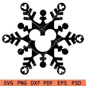 Mickey mouse snowflake svg, Disney Snowflake SVG, Merry Mickeymas SVG ...