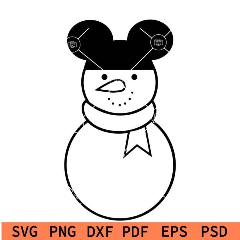 Mickey snowman line art svg, Disney Snowman SVG, outline Disney Snowan ...