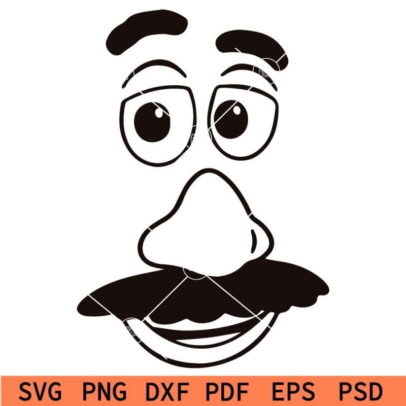 Mr potato outline svg, Mr potato line Art svg