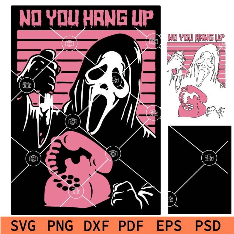 No You Hang Up Ghost Outline SVG, Screaming Ghost No you hang up with ...
