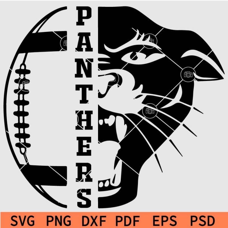 Panthers football svg, panther head svg, American football svg ...