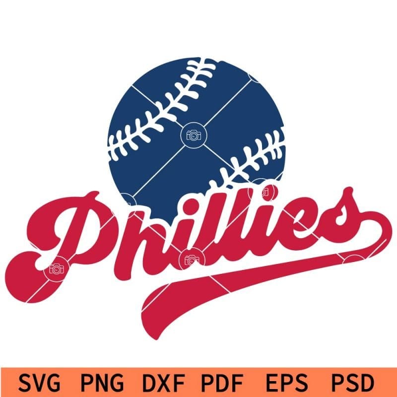 Philadelphia Through Heart symbol Baseball Ball SVG
