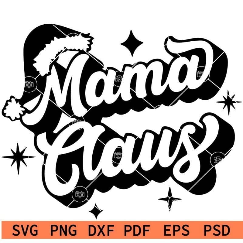 retro mama clause svg, Santa Mama Clause SVG, Mama clause grunge SVG ...