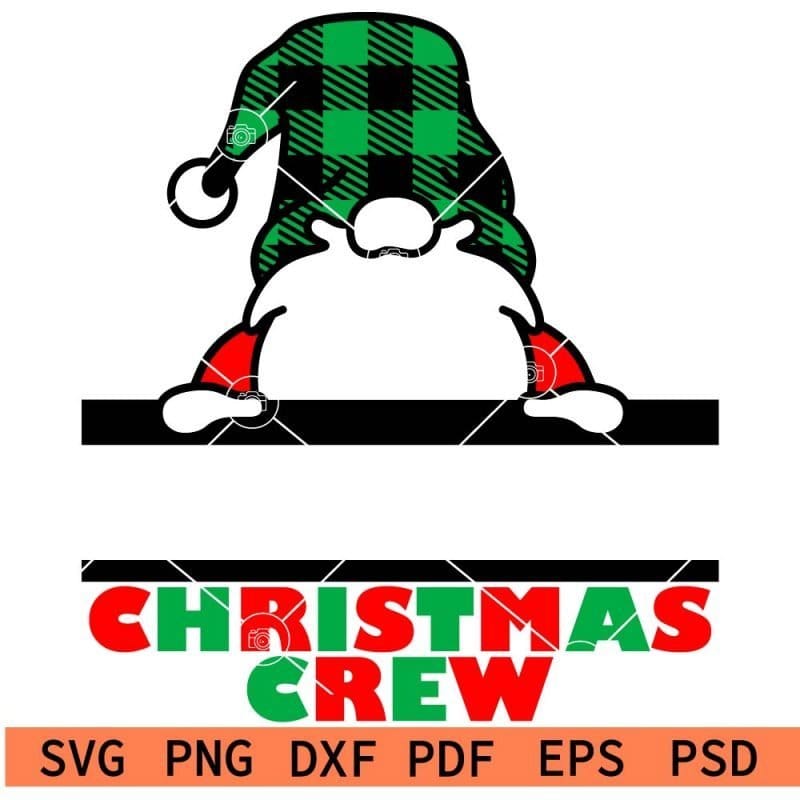 Christmas crew Monogram SVG, Christmas crew Name frame SVG, Santa hat ...