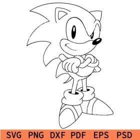 sonic Outline svg, Sonic the hedgehog SVG, Tails Sonic SVG