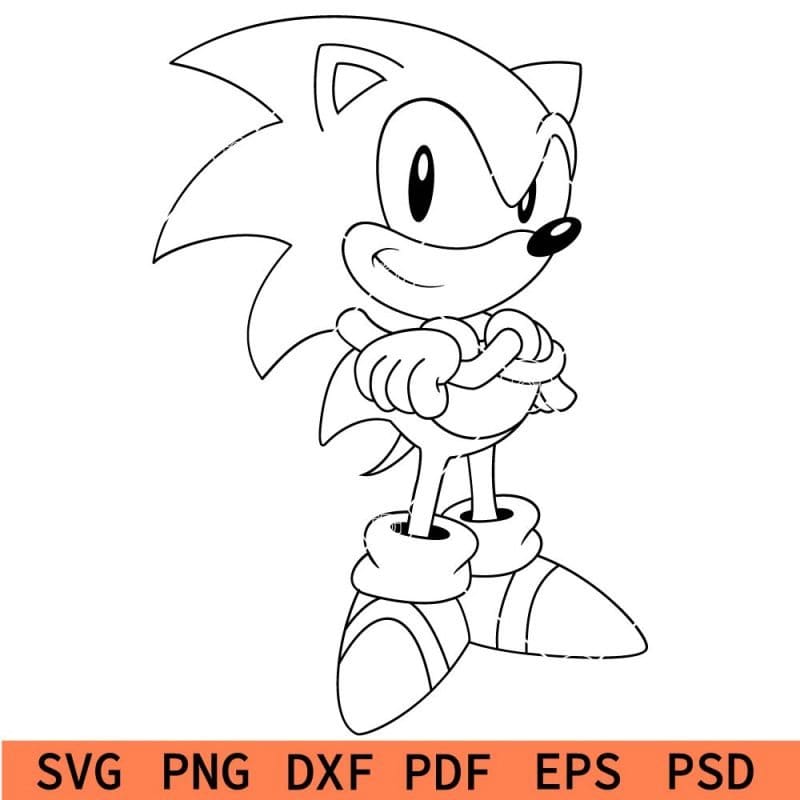sonic Outline svg, Sonic the hedgehog SVG, Tails Sonic SVG