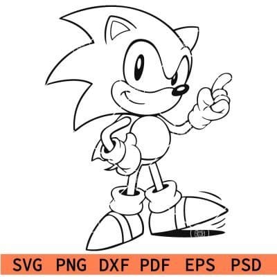 Sonic the Hedgehog Outline SVG, sonic svg, Tails Sonic SVG