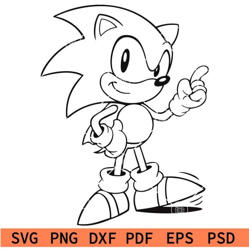 Sonic the Hedgehog Outline SVG, sonic svg, Tails Sonic SVG