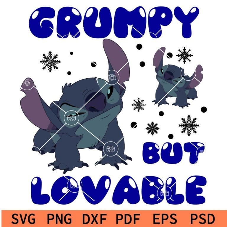 Grumpy but lovable Stitch SVG, stitch grumpy but lovable svg, stitch ...