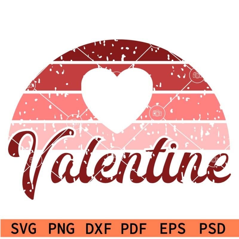 Retro circle valentine SVG, Grunge Retro circle Valentine SVG, Grunge ...