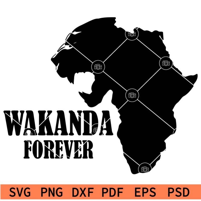 Wakanda forever Africa map SVG, Black Panther SVG, Long live the King SVG
