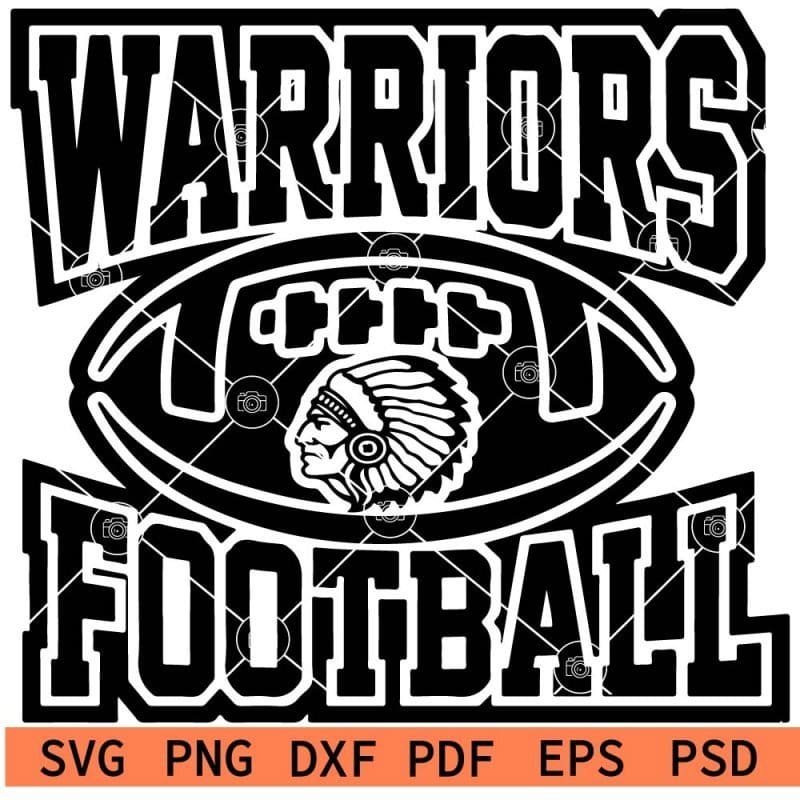 Warriors football SVG, Warriors Football with logo SVG, American ...