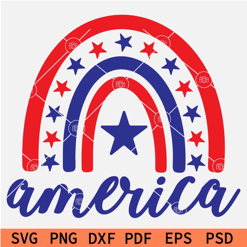 Patriotic Boho Rainbow America SVG, 4th July Boho Rainbow SVG ...