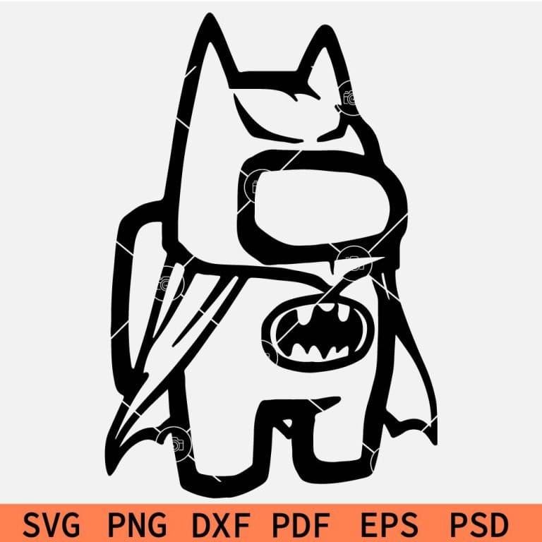 Bat Man Among Us Outline SVG, Among Us Bat Man SVG