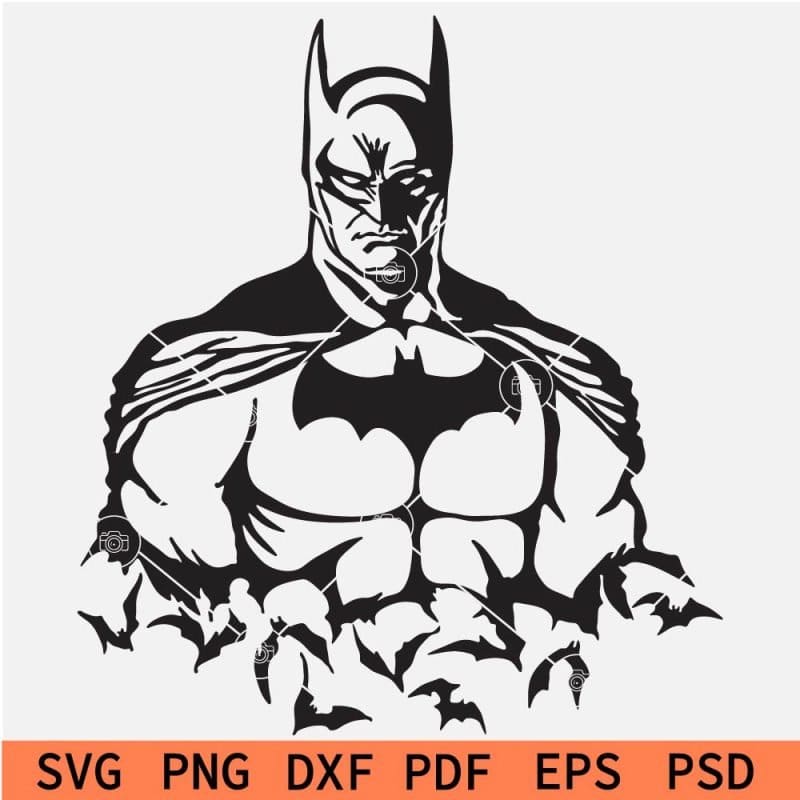Batman with flying Bats SVG, Super hero Vector SVG, Batman Vector SVG