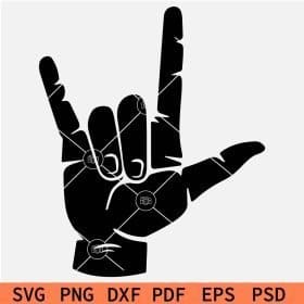 Black Hand Love Sign SVG, Hand Love Sign Language SVG, Love Hand ...