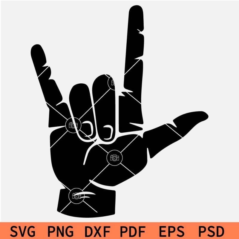 Black Hand Love Sign SVG, Hand Love Sign Language SVG, Love Hand ...