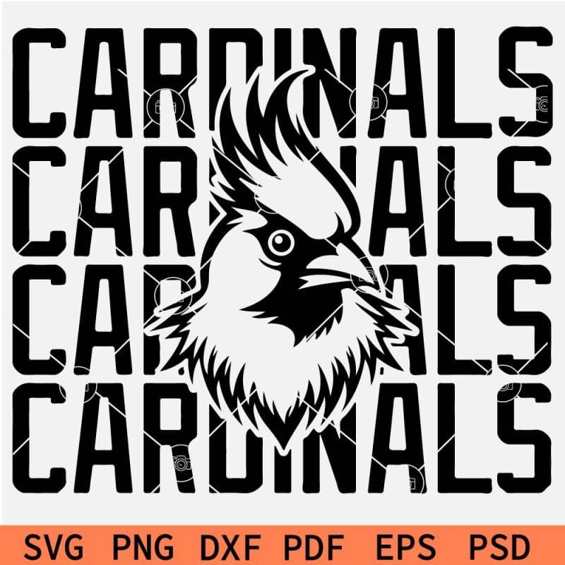 Cardinals Stacked with Cardinal Head SVG, Cardinal Head SVG, Cardinals ...