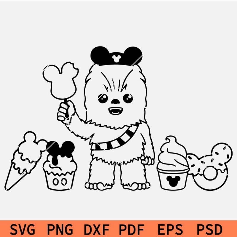 Disney Chewbacca Snacks SVG, Chewie star wars Snacks SVG