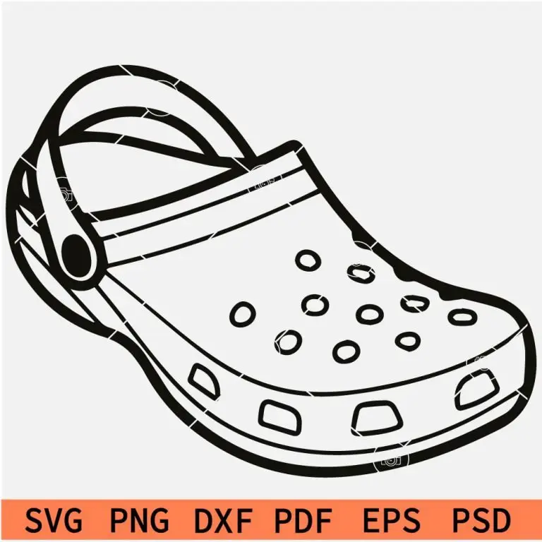 Croc Shoe Outline SVG, Croc Shoe Vector SVG, Crock Sketch SVG