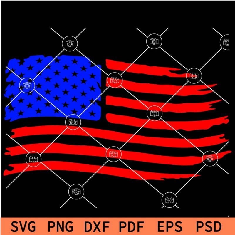 4th July Distressed American flag color SVG, Independence Day ...