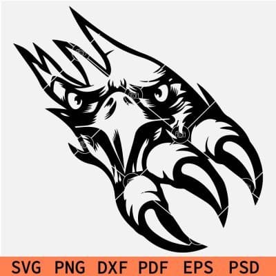 Eagle Face Inside Eagle Claw svg, Eagle Claw Face SVG, Eagle scratch SVG