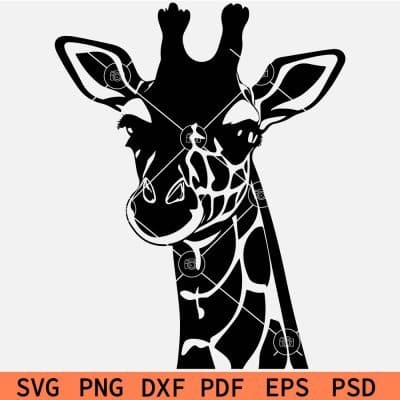 Giraffe Head Stencil SVG, Peeking Giraffe svg
