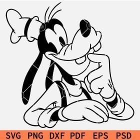 Goofy Sketch SVG, Goofy Outline, Goofy silhouette