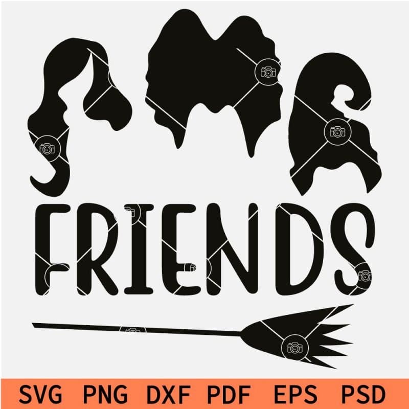 Halloween Friends Broom SVG, Hocus Pocus Friends SVG