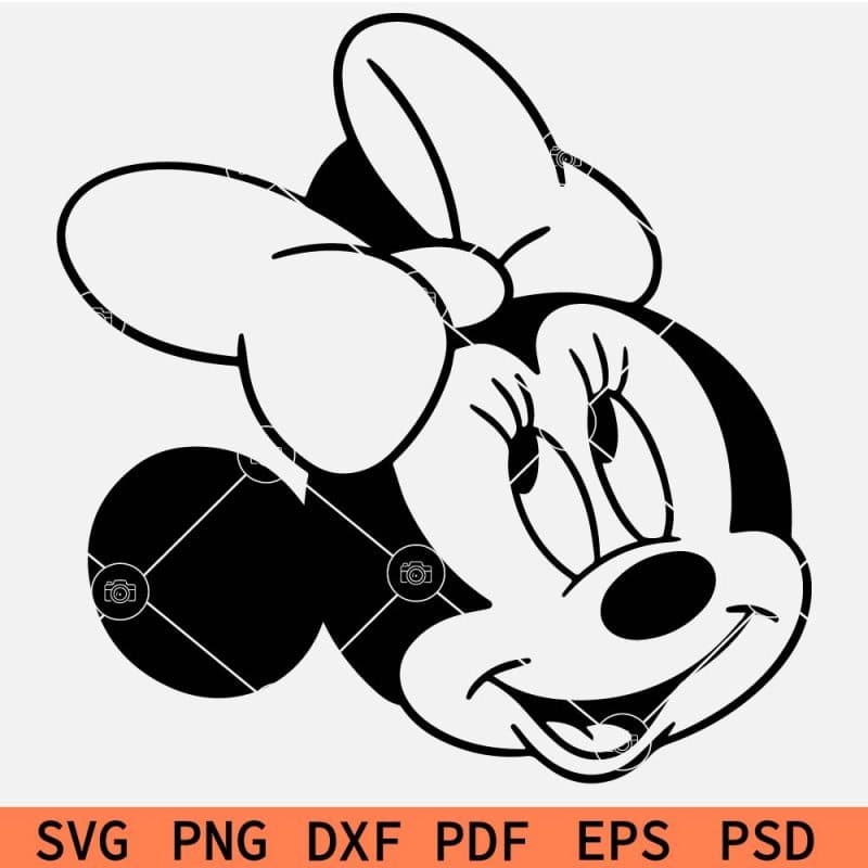 Happy Minnie Eyes Looking Up SVG, Funny Minnie Mouse SVG, Minnie Head ...