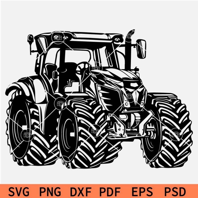 Huge Tractor Illustration SVG, Tractor Vector svg, Farming Tractor Clipart