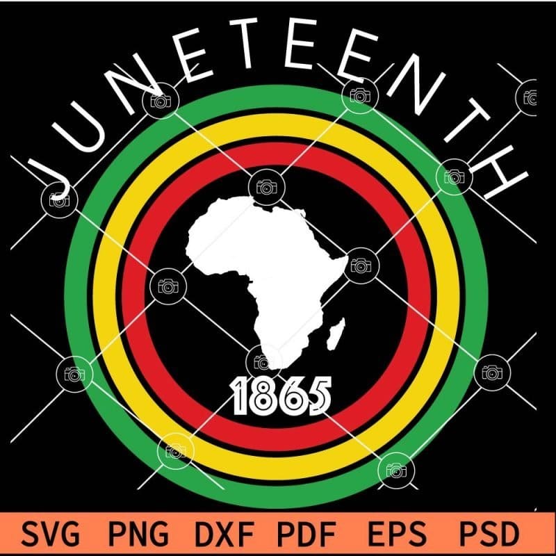 Juneteenth 1865 Africa Map Inside Circle Frame SVG, Juneteenth 1865 ...