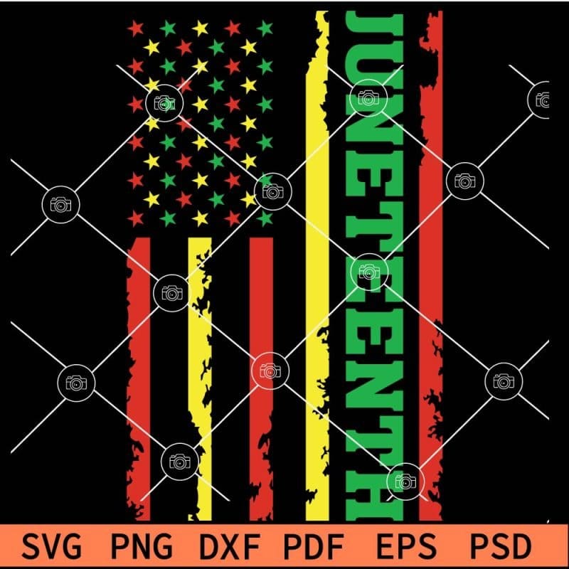 Juneteenth flag SVG, June 19th 1865 flag SVG, Freedom Day Grunge flag SVG