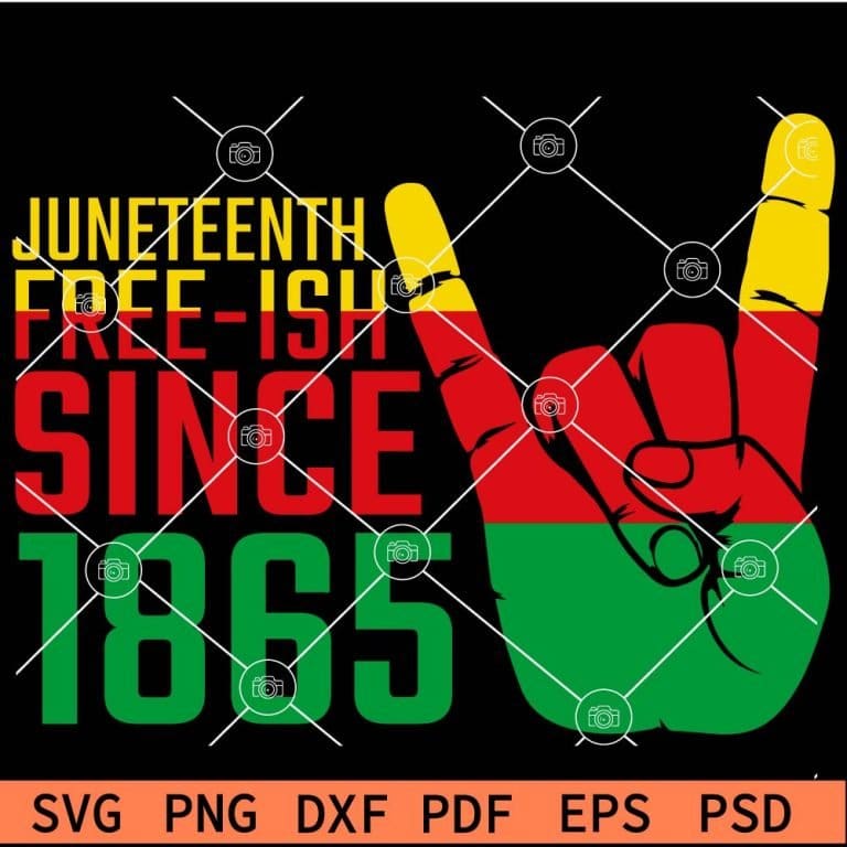 Juneteenth Free-ish since 1865 Rock on Hand Sign SVG, Rock hand sign ...