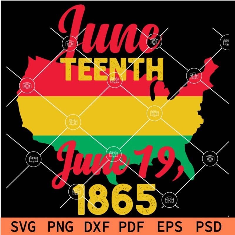 USA Map in Juneteenth Colors SVG, USA Map June 19th 1865 Juneteenth SVG ...