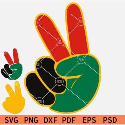 Juneteenth Peace Sign SVG, Peace sign Fingers Juneteenth SVG, National ...