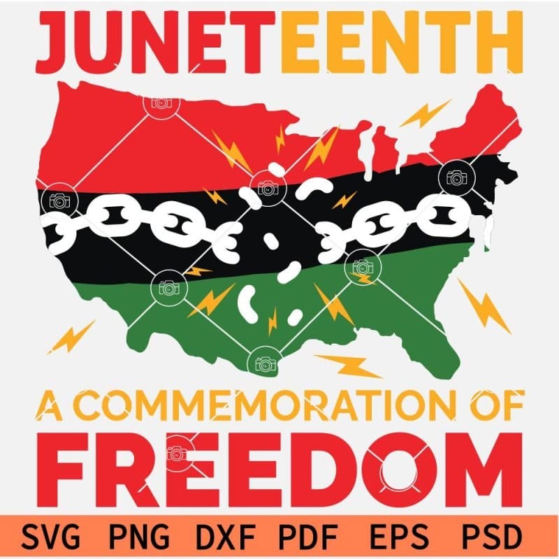 Juneteenth a Commemoration of Freedom USA Map SVG, A Commemoration of ...